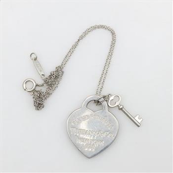 Tiffany & Co. Return To Tiffany Heart Key Tag Sterling Silver Necklace ...