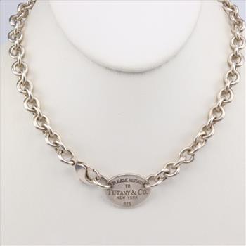 Tiffany & Co. Sterling Silver Oval Tag Cable Necklace | Property Room