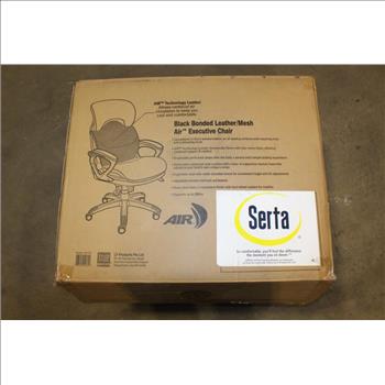 True Innovations Black Bonded Leather/Mesh Air Executive Chair ...