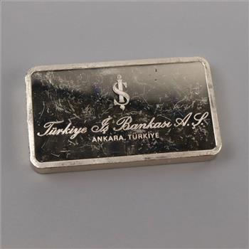 Turkiye Is Bankasi A.S. Turkey Silver Proof 1000 Grain Bar | Property Room