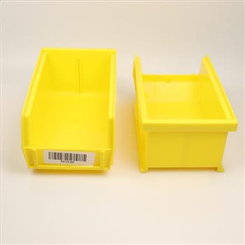 Uline Yellow Plastic Stackable Bins, 18 Pieces | Property Room