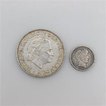 US And Foreign Silver Coins, 2 Pieces | Property Room
