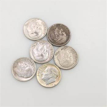 U.S. Silver Dimes, 6 Pieces | Property Room