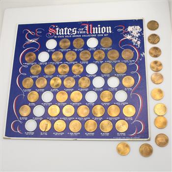 U.S. State Bronze Coins Collector's Set - 50 Coins | Property Room