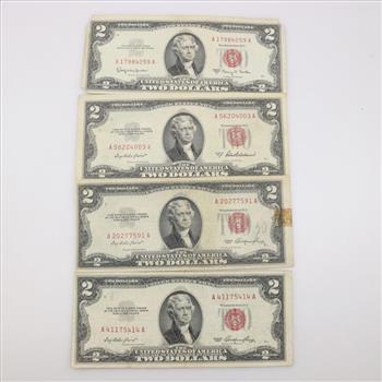 US Two Dollar Note, 4 Pieces | Property Room