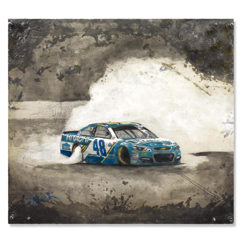Trevor Mezak, "Nascar 48" Original Mixed Media Acrylic Painting, Hand ...