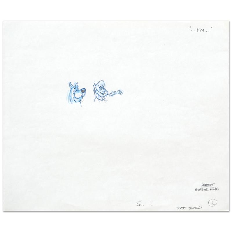 "Scooby & Shaggy" Original Pencil Production Layout Drawing from Hanna ...