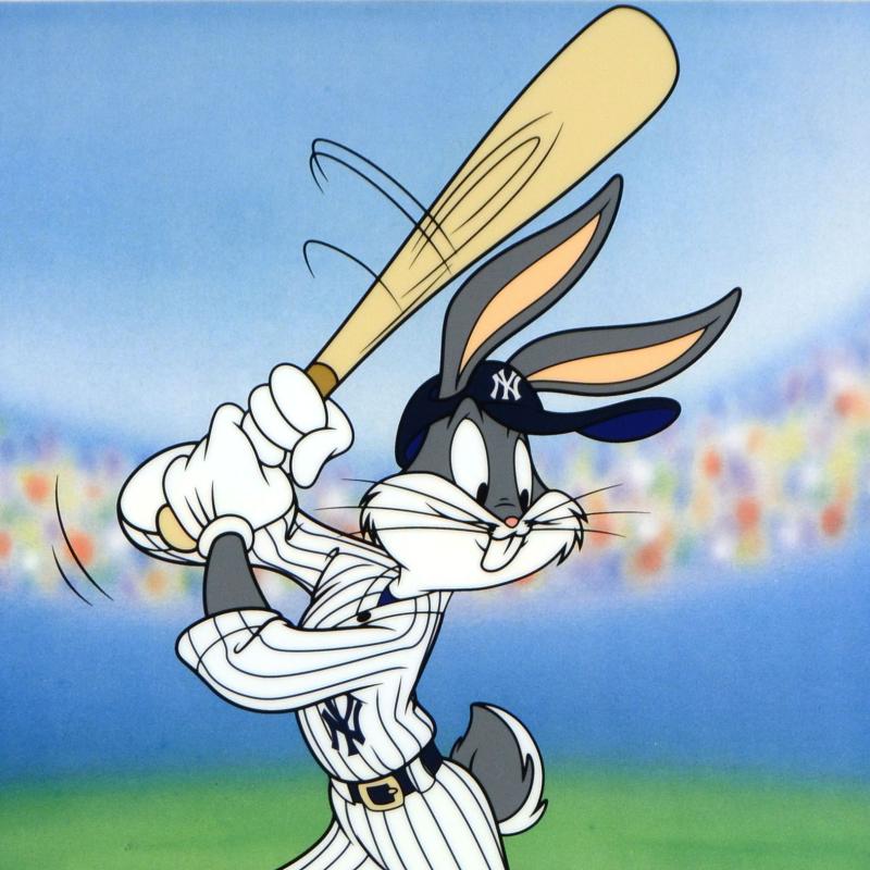 Bugs Bunny At Bat For The Yankees Framed Ltd Ed Sericel By Looney