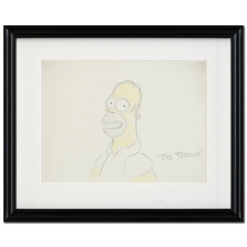 Rick Farmiloe! "Homer Simpson" Framed Original Color Pencil Sketch ...