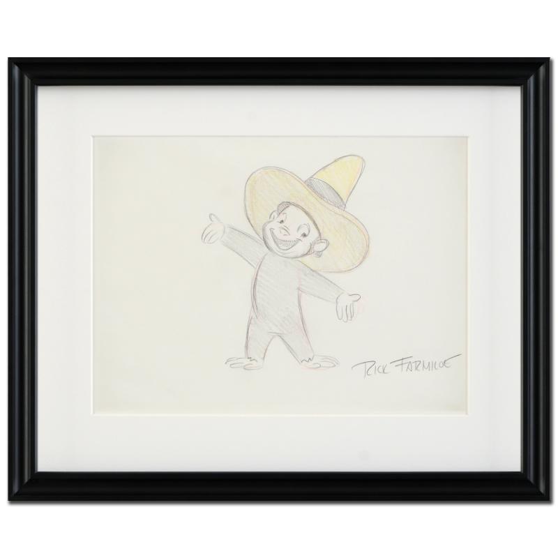 Rick Farmiloe! "Curious George" Framed Original Pencil Sketch, Hand ...