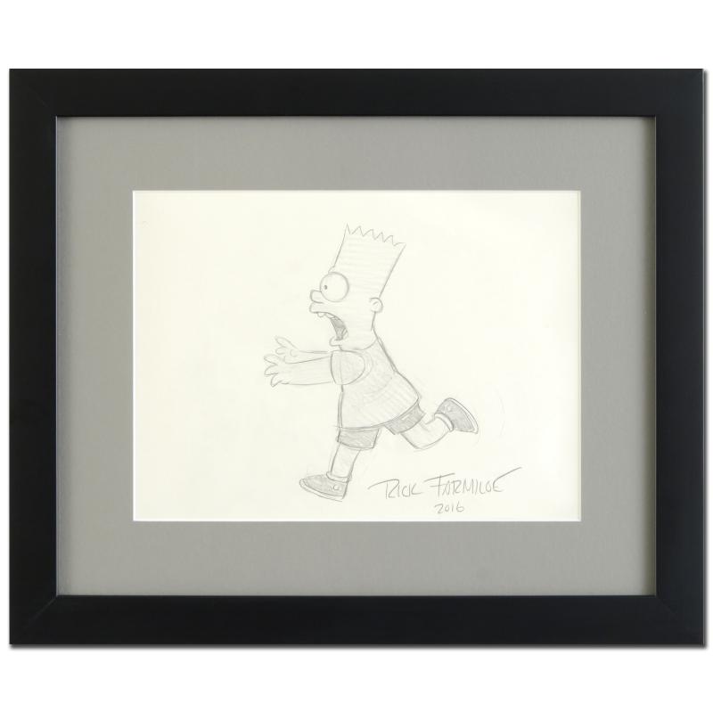 Rick Farmiloe - "Bart Simpson" Original Pencil Sketch, Hand Signed with ...
