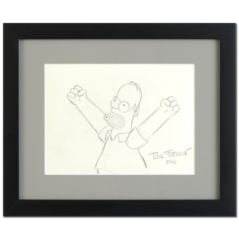 Rick Farmiloe - "Homer Simpson" Original Pencil Sketch, Hand Signed ...
