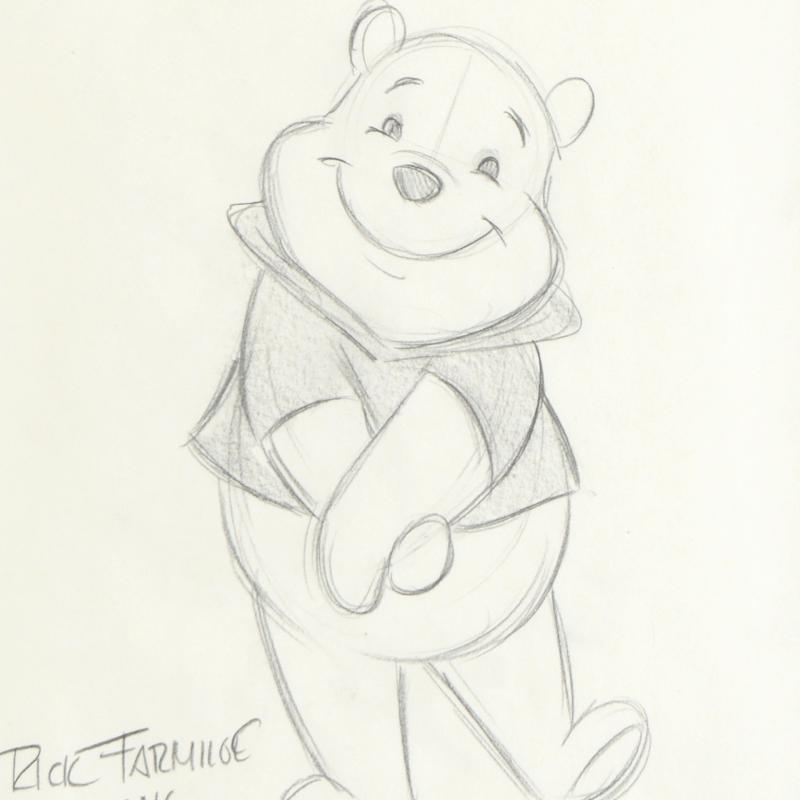 Rick Farmiloe - "Winnie The Pooh" Original Pencil Sketch, Hand Signed ...
