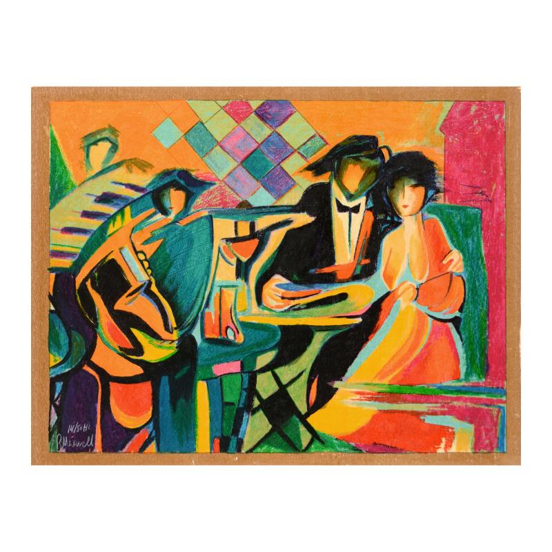Philip Maxwell - "The Jazz Club" Limited Edition Serigraph on Canvas ...