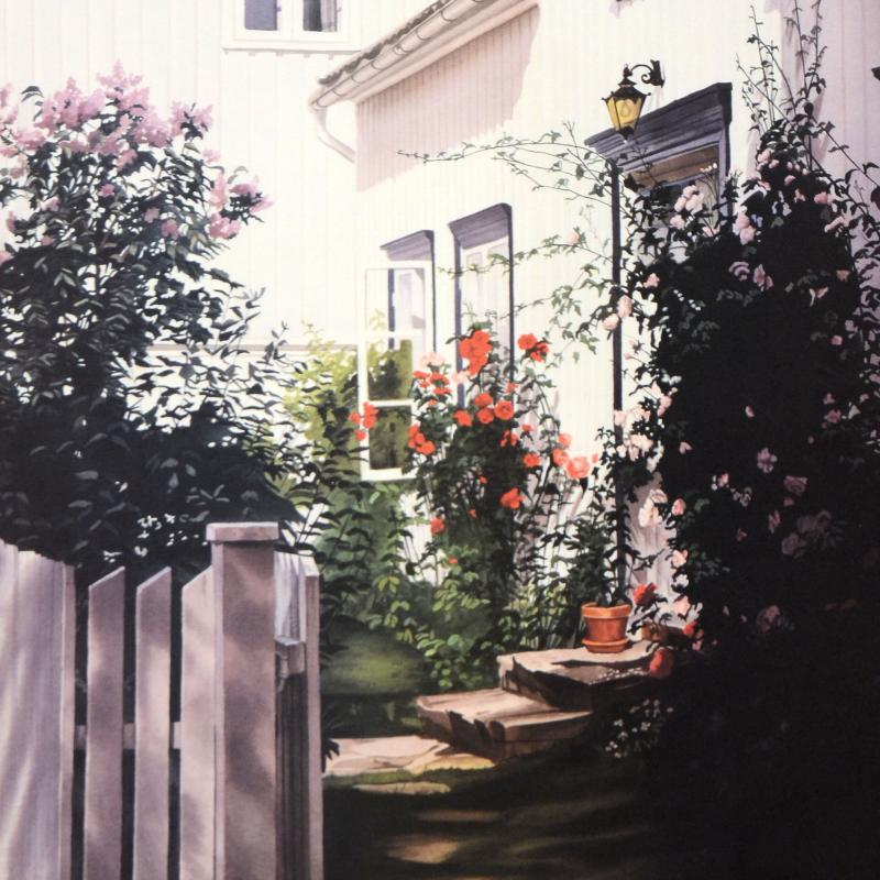 Barbara Buer - "Garden Gate" Limited Edition Lithograph, Numbered and ...