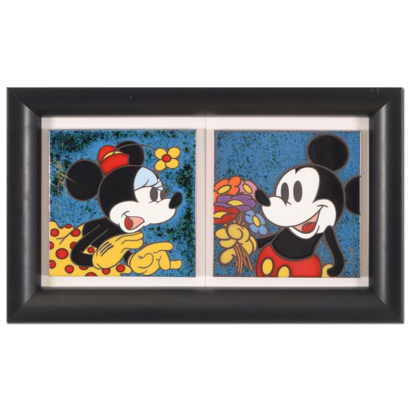 Allyson Vought, "Mickey & Minnie Mouse" Framed Ceramic Tiles, Hand ...