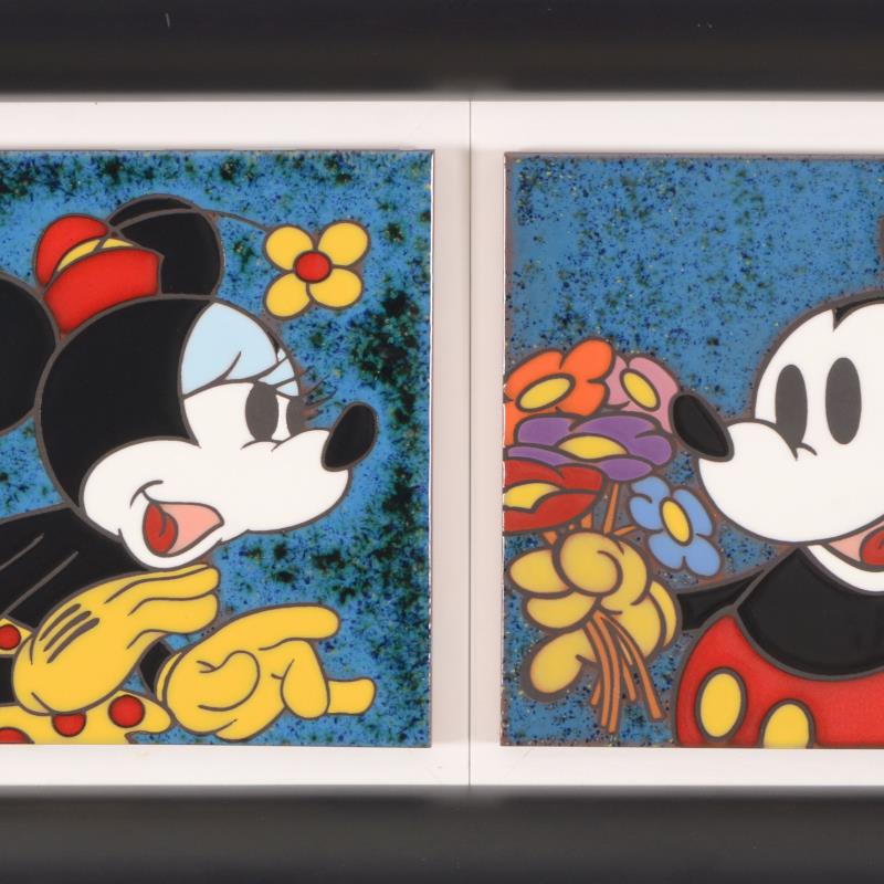 Allyson Vought, "Mickey & Minnie Mouse" Framed Ceramic Tiles, Hand ...
