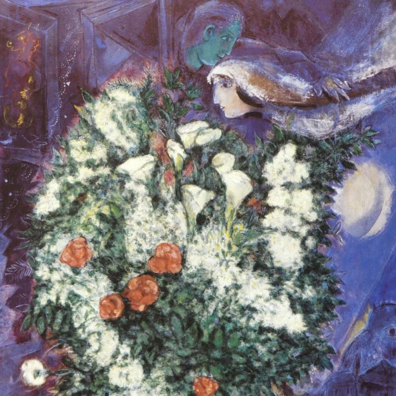 Marc Chagall (1887-1985) - "Bouquet with Flying Lover" Fine Art Poster ...