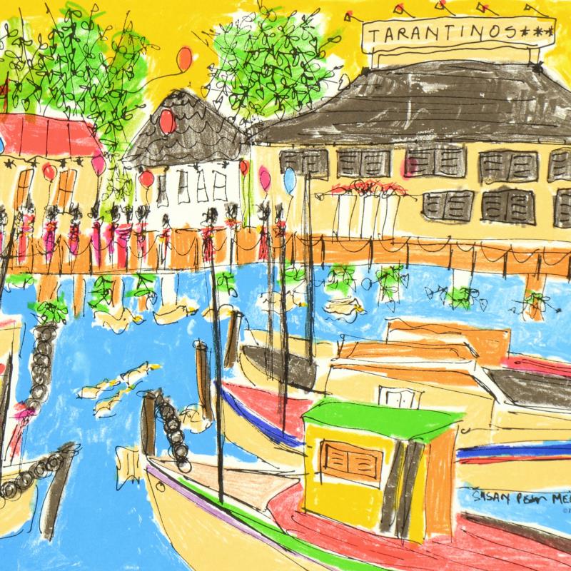 Susan Meisel, "Tarantinos" Limited Edition Lithograph, Numbered and ...