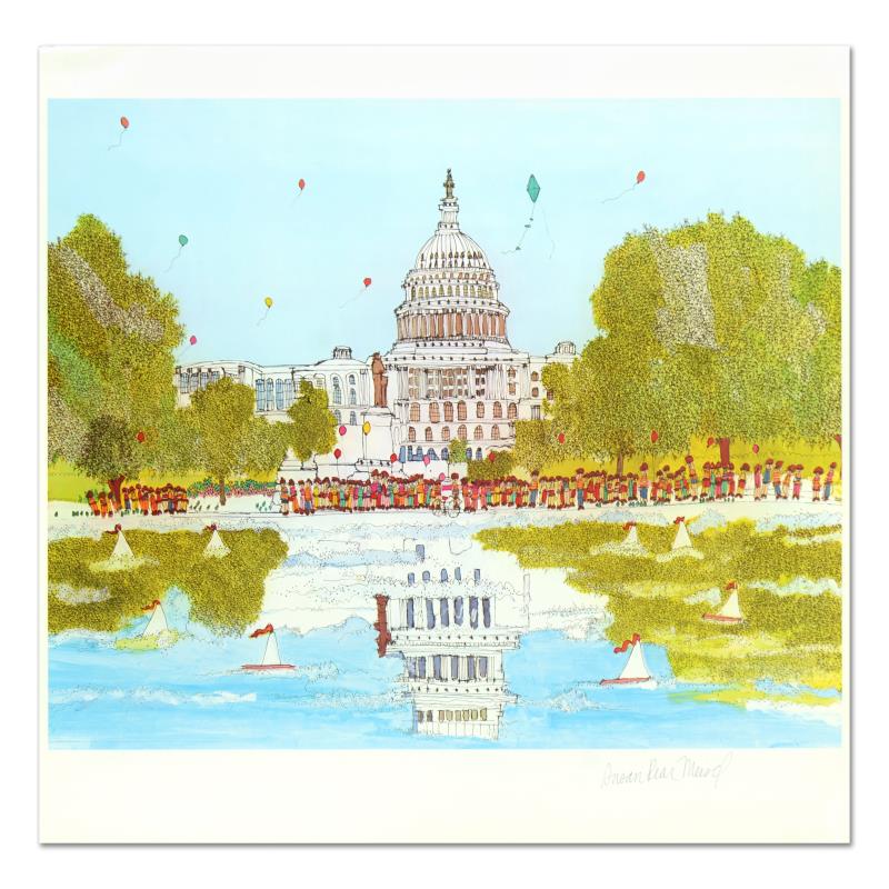 Susan Meisel, "Capitol" Lithograph, Hand Signed with Letter of ...