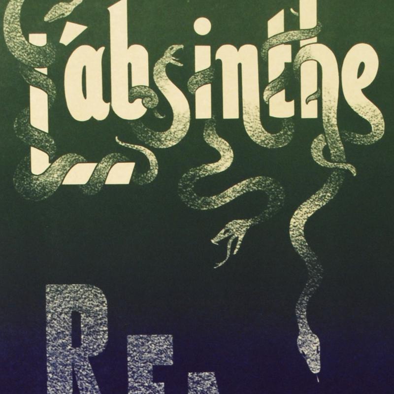 "L'Absinthe Rend Fou" Hand Pulled Lithograph (14" x 43") by the RE ...