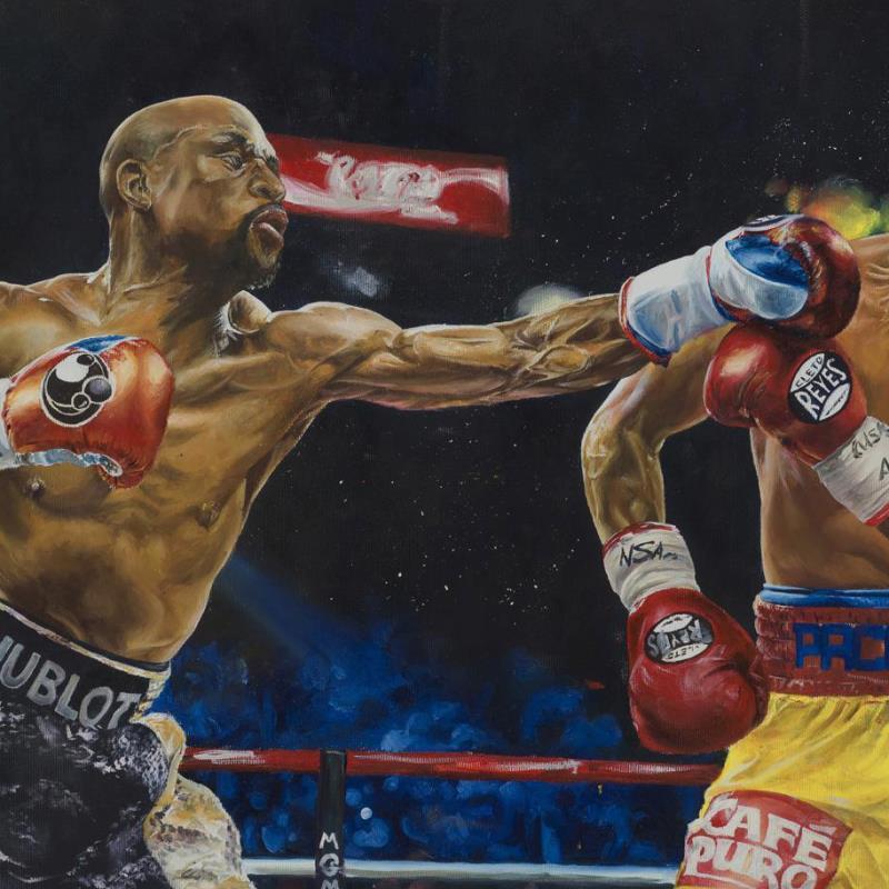Turchinsky Dimitry, "Mayweather Vs Pacquiao" Hand Signed Mixed Media on ...