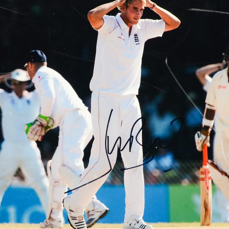 Framed Autographed Photograph of English Cricketer, Stuart Broad ...