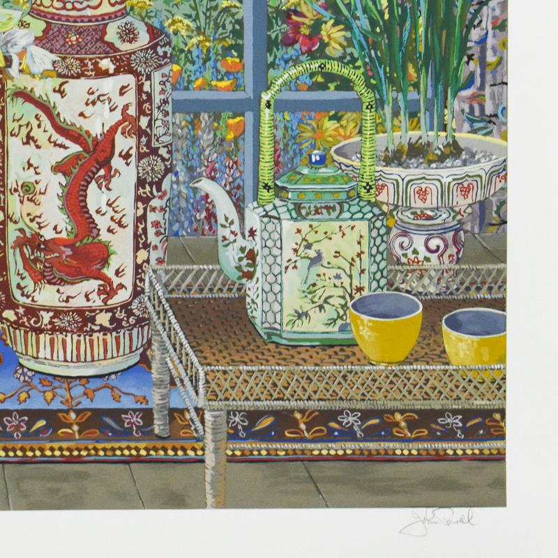 John Powell, "Peonies" Limited Edition Serigraph, Numbered 67/300 and ...