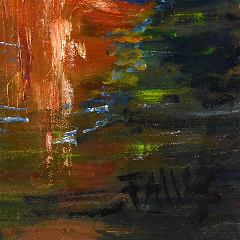 Elliot Fallas, "Zen Bridge" Original Oil Painting on Board, Hand Signed ...
