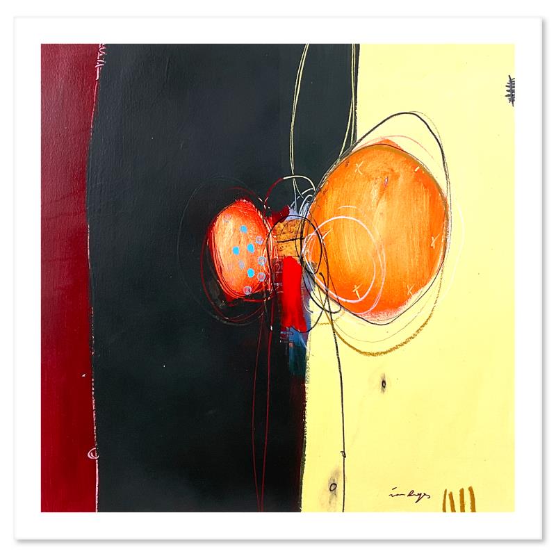 Ivan Reyes, "Globos" Original Mixed Media, Hand Signed with Letter of ...