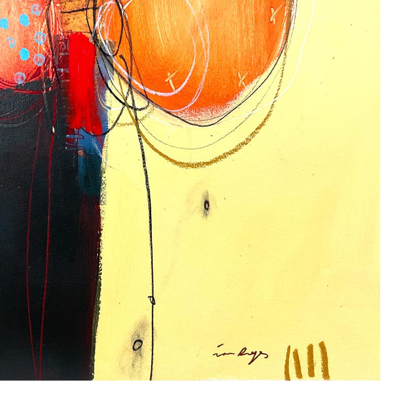 Ivan Reyes, "Globos" Original Mixed Media, Hand Signed with Letter of ...