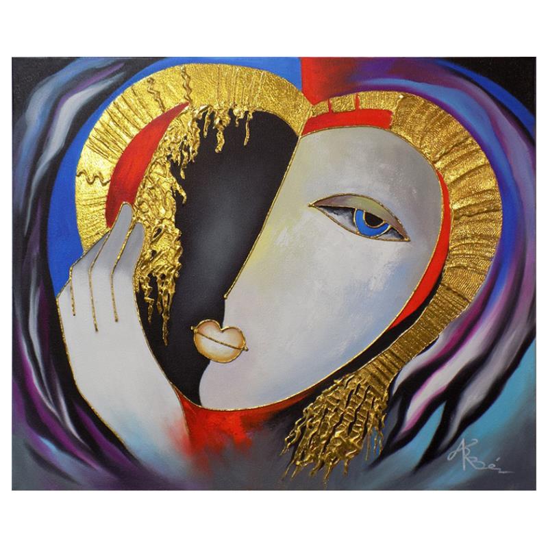 Arbe, "Sweetheart" Hand Signed Original Painting on Canvas with Letter ...