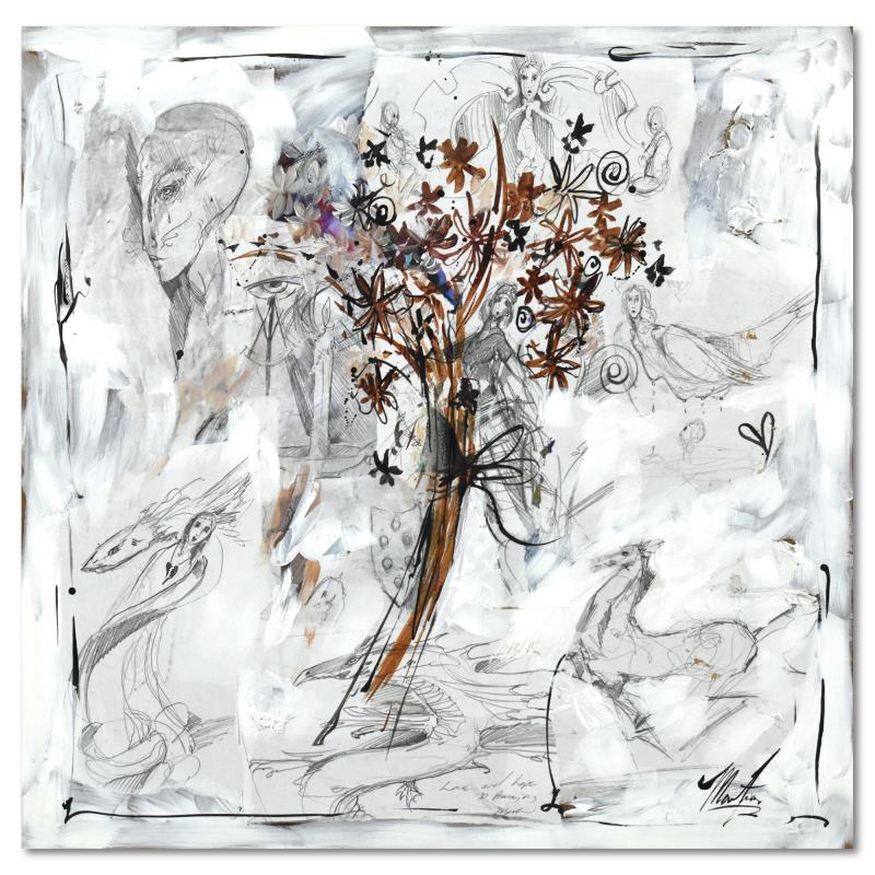 Marta Wiley, Original Mixed Media Painting on Board, Hand Signed and ...