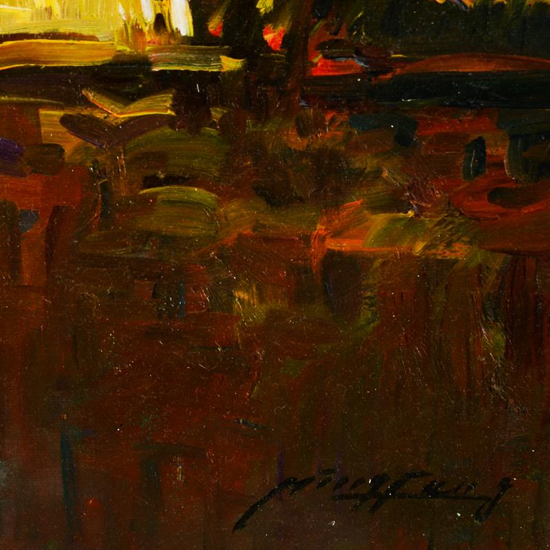 Ming Feng, "Pathway to the Bridge" Original Oil Painting on Canvas ...