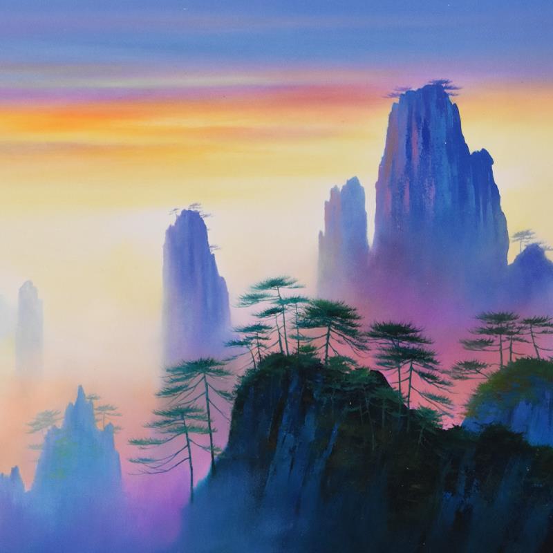 Richard Leung, "Mountain Glory" Original Oil Painting on Canvas, Hand ...