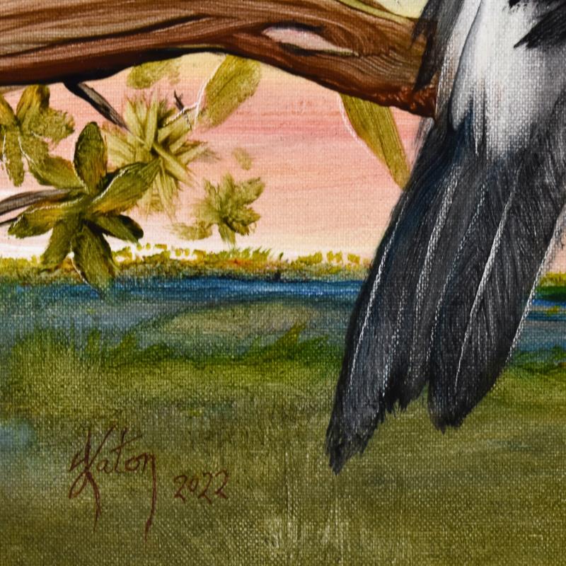 Martin Katon, "Araripe Manakin" Original Oil Painting on Canvas, Hand ...