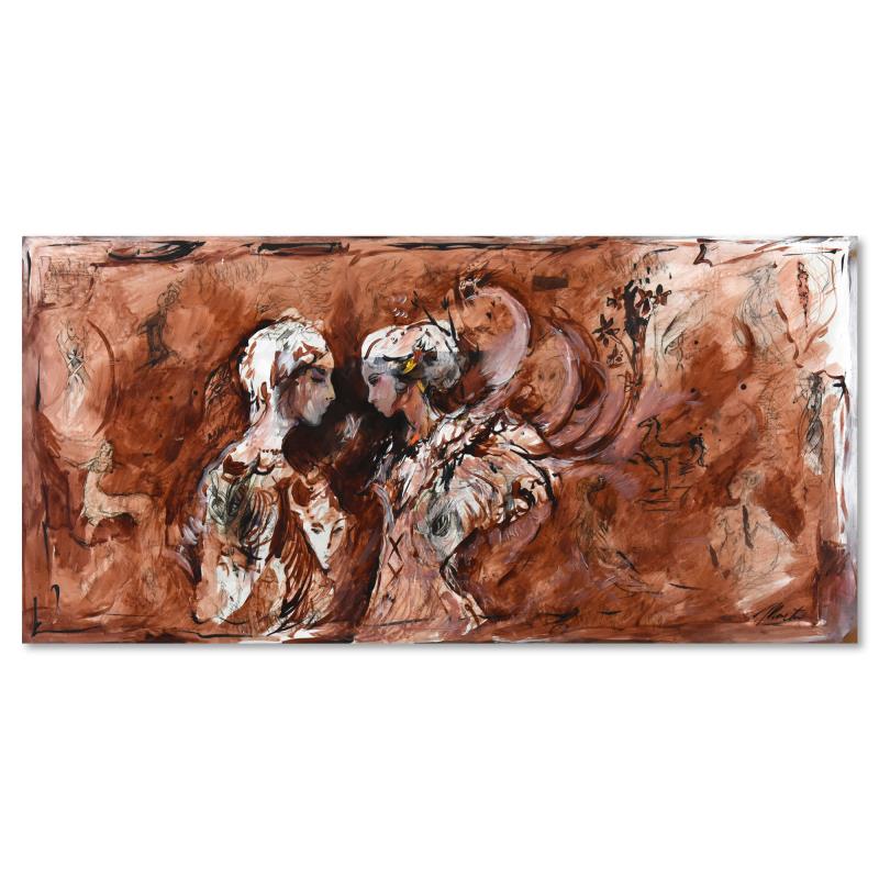 Marta Wiley, Original Mixed Media Painting on Canvas Board, Hand Signed ...