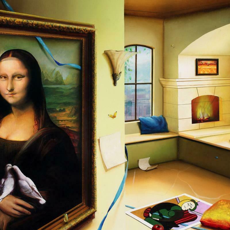 Orlando Quevedo, "Mona Lisa" Limited Edition on Canvas, Numbered and ...