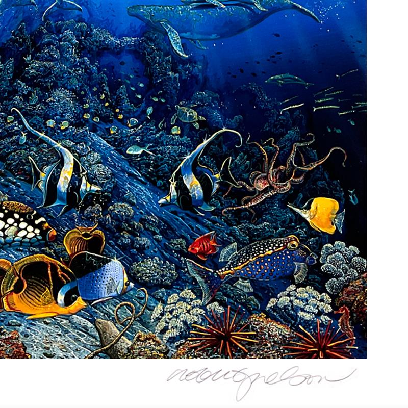 Robert Lyn Nelson, "Two Worlds" Limited Edition Mixed Media, Numbered ...