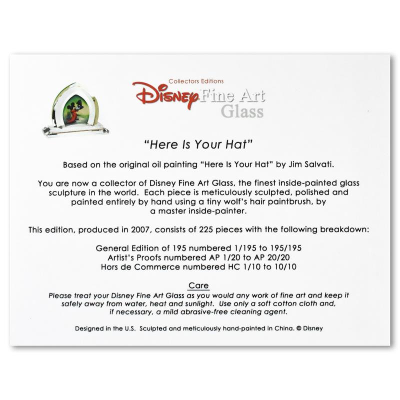 "Heres Your Hat" Rare Limited Edition Disney Fine Art Glass Sculpture ...