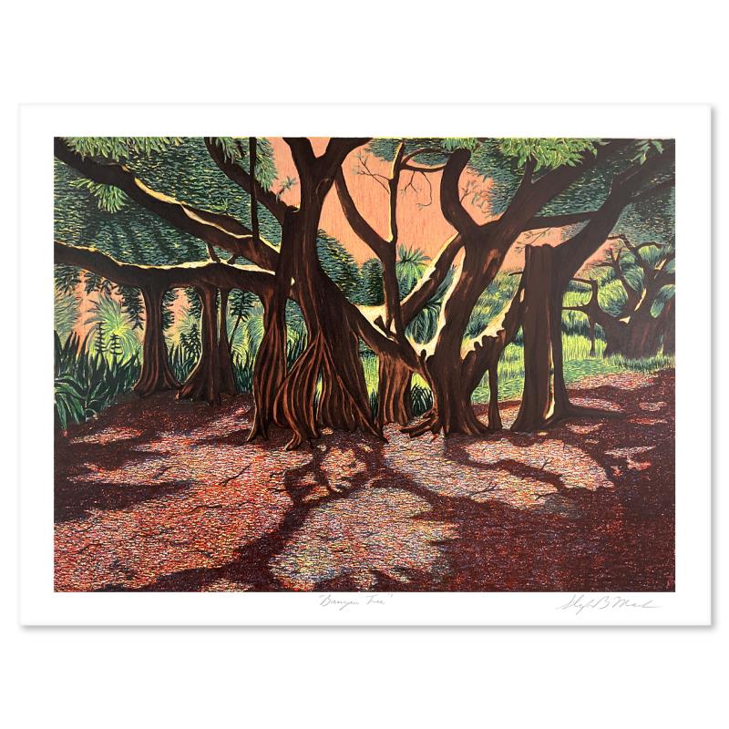Steve Mack, "Banyan Tree" Limited Edition Lithograph, Numbered and Hand ...