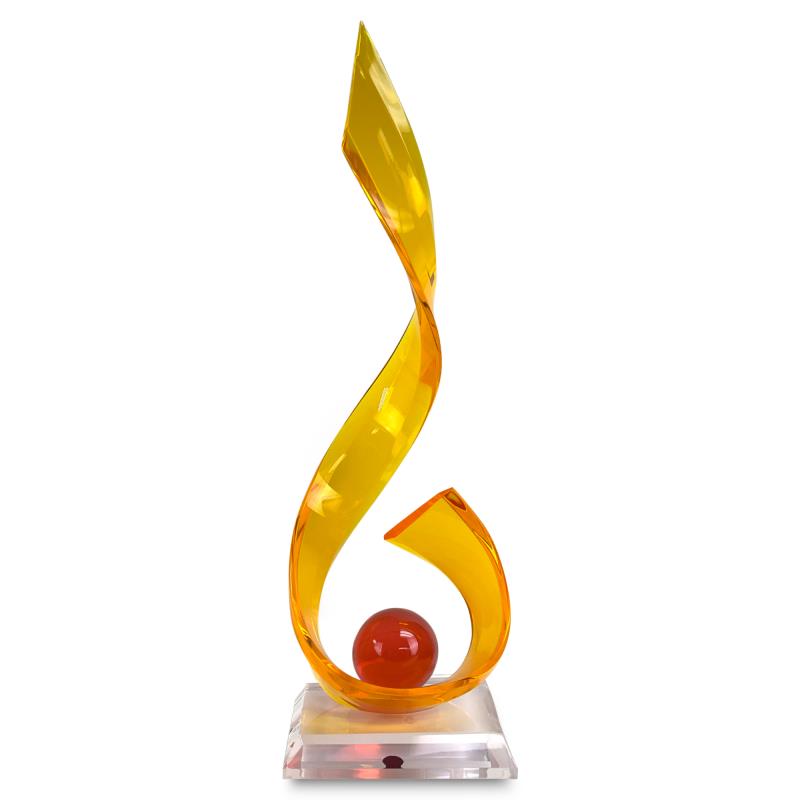 Shlomi Haziza, "Tornado" Acrylic Sculpture, Hand Signed with Letter of ...