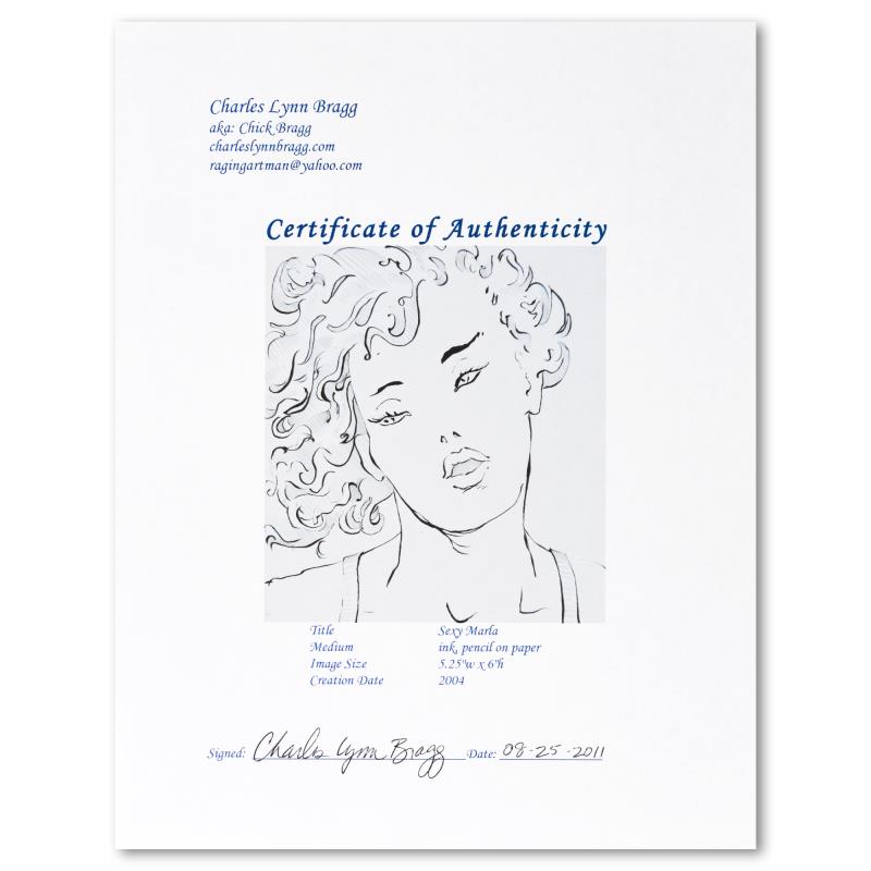 Charles Lynn Bragg, "Sexy Marla" Original Ink and Pencil Drawing, Hand ...