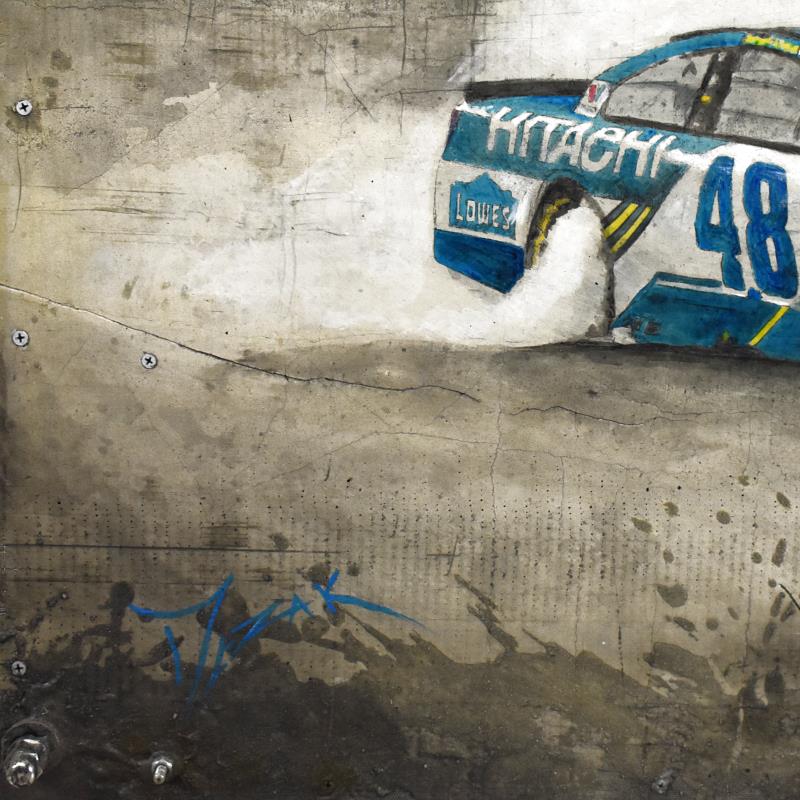 Trevor Mezak, "Nascar 48" Original Mixed Media Acrylic Painting, Hand ...