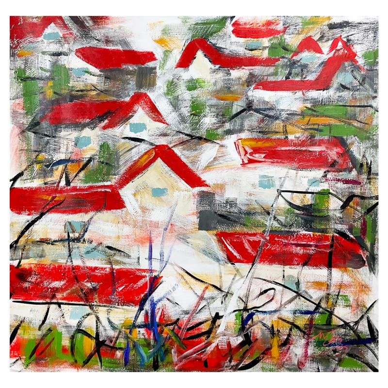 Mani, Original Oil Painting on Canvas (44" x 44"), Hand Signed with ...