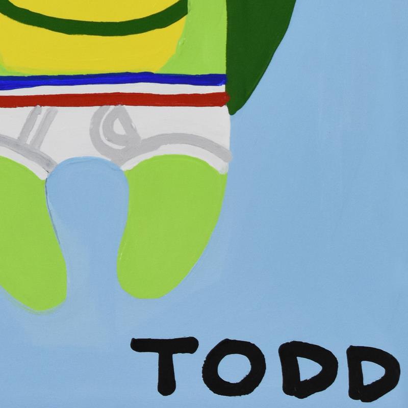 Todd Goldman, "Turtle" Framed Original Acrylic Painting on Canvas, Hand ...
