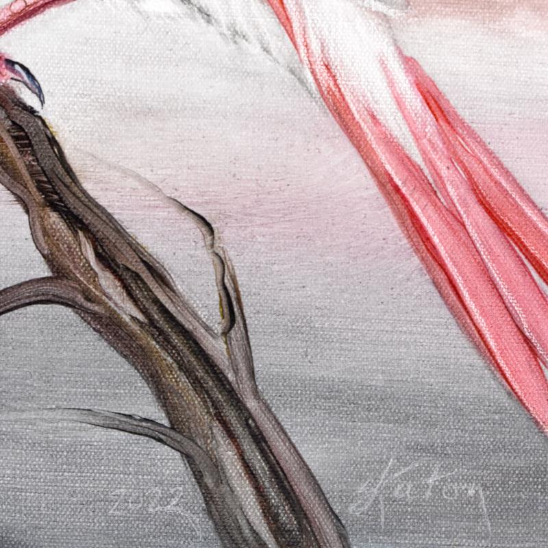 Martin Katon, "Albino Cardinal" Original Oil Painting on Canvas, Hand ...