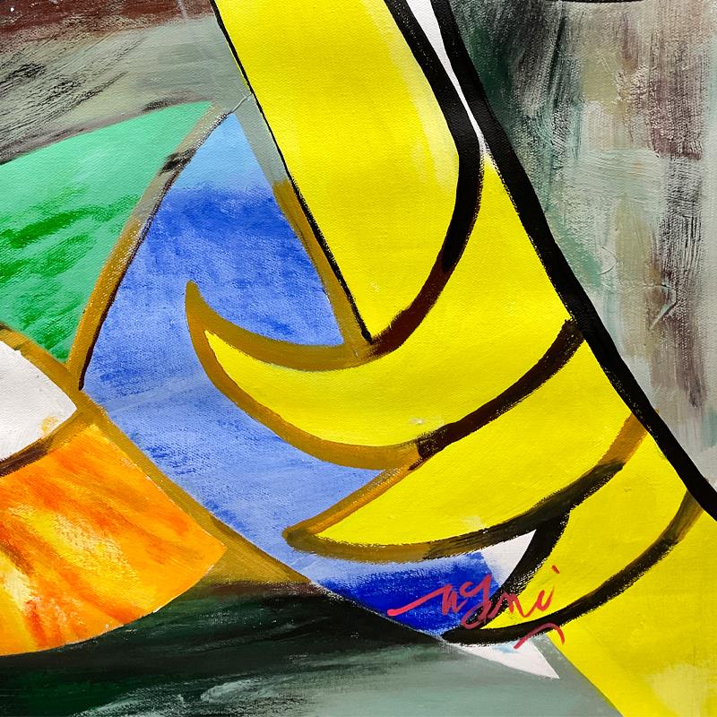 Mani, Original Oil Painting on Canvas (26" x 60"), Hand Signed with ...