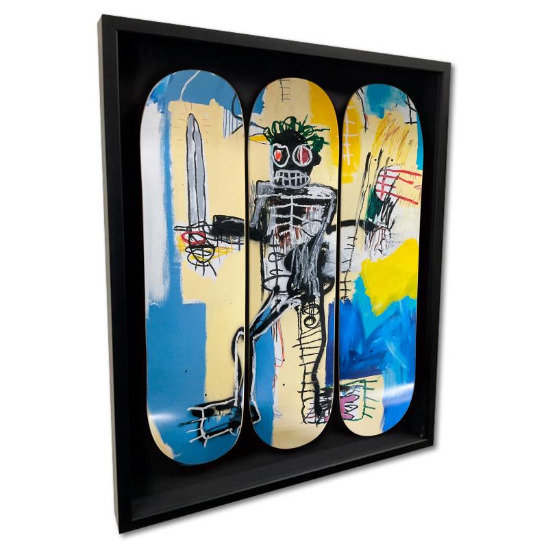 Jean-Michel Basquiat (1960-1988), "Warrior (1982)" Framed Skateboard ...