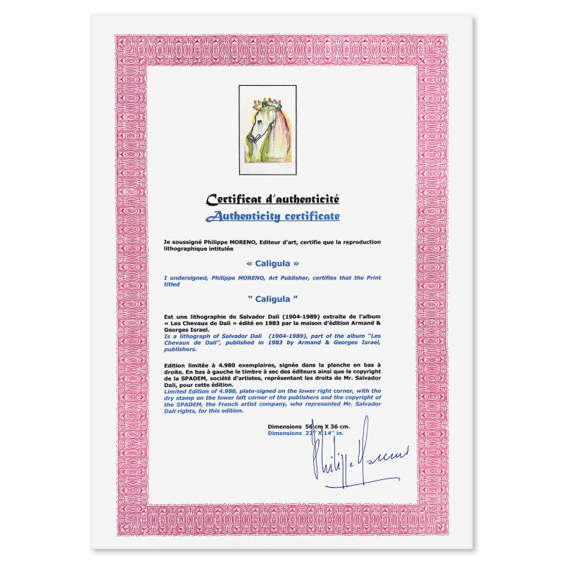 Salvador Dali (1904-1989), "Caligula" Framed Limited Edition Lithograph ...